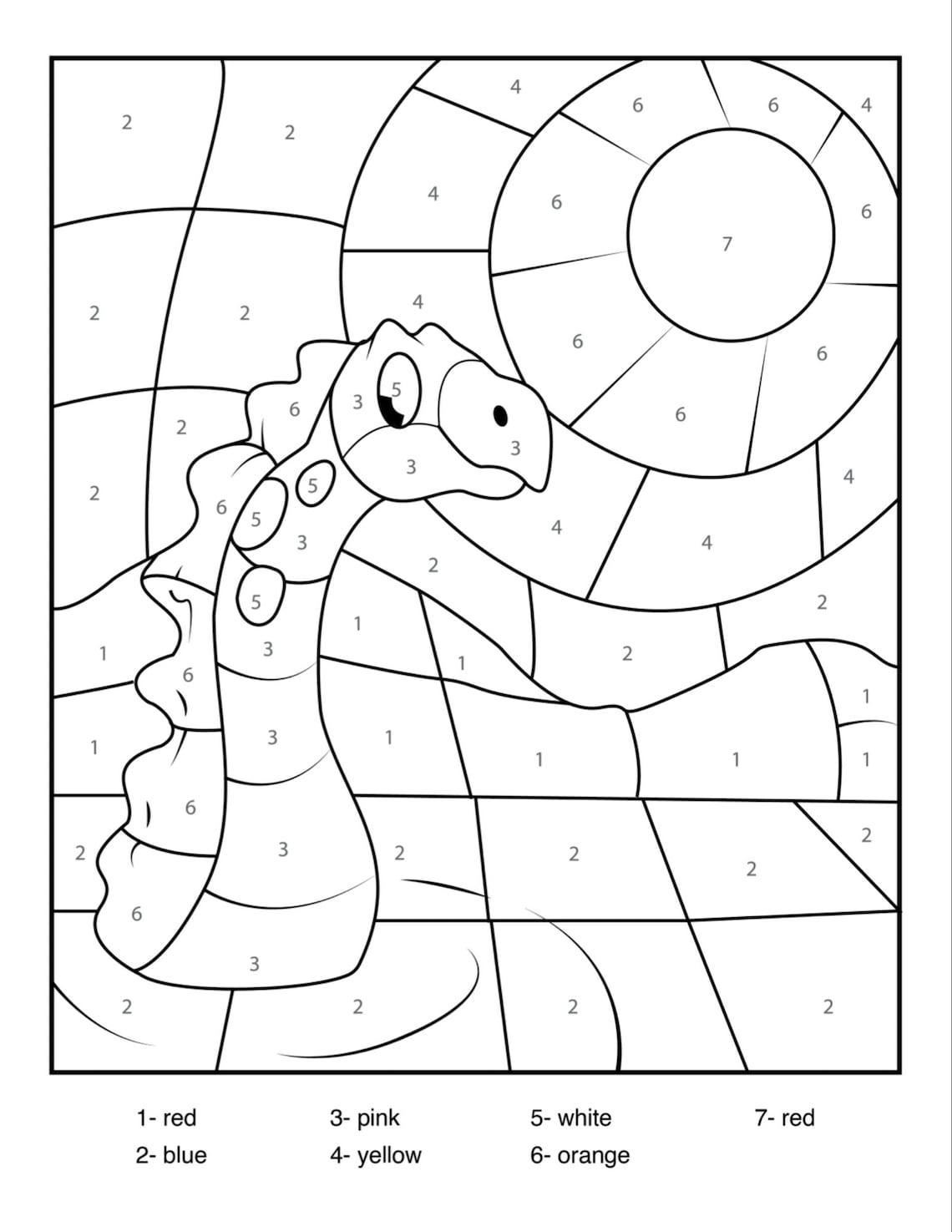 10 Color by Number Dinasours Activity for Kids! Digital Print Available ...