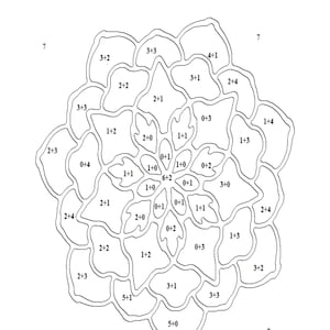 Color by Numbers Flower Worksheets - Etsy