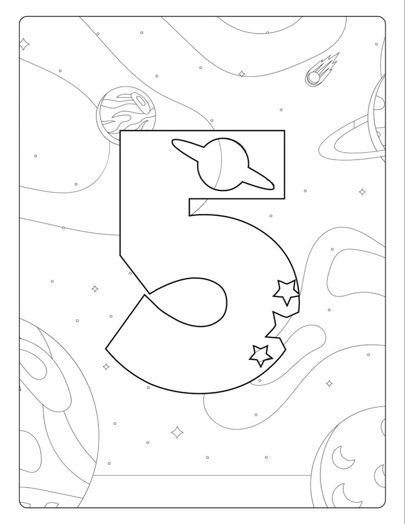 Numbers 1-25 Space Themed Coloring Worksheets Fun for All Ages! - Etsy