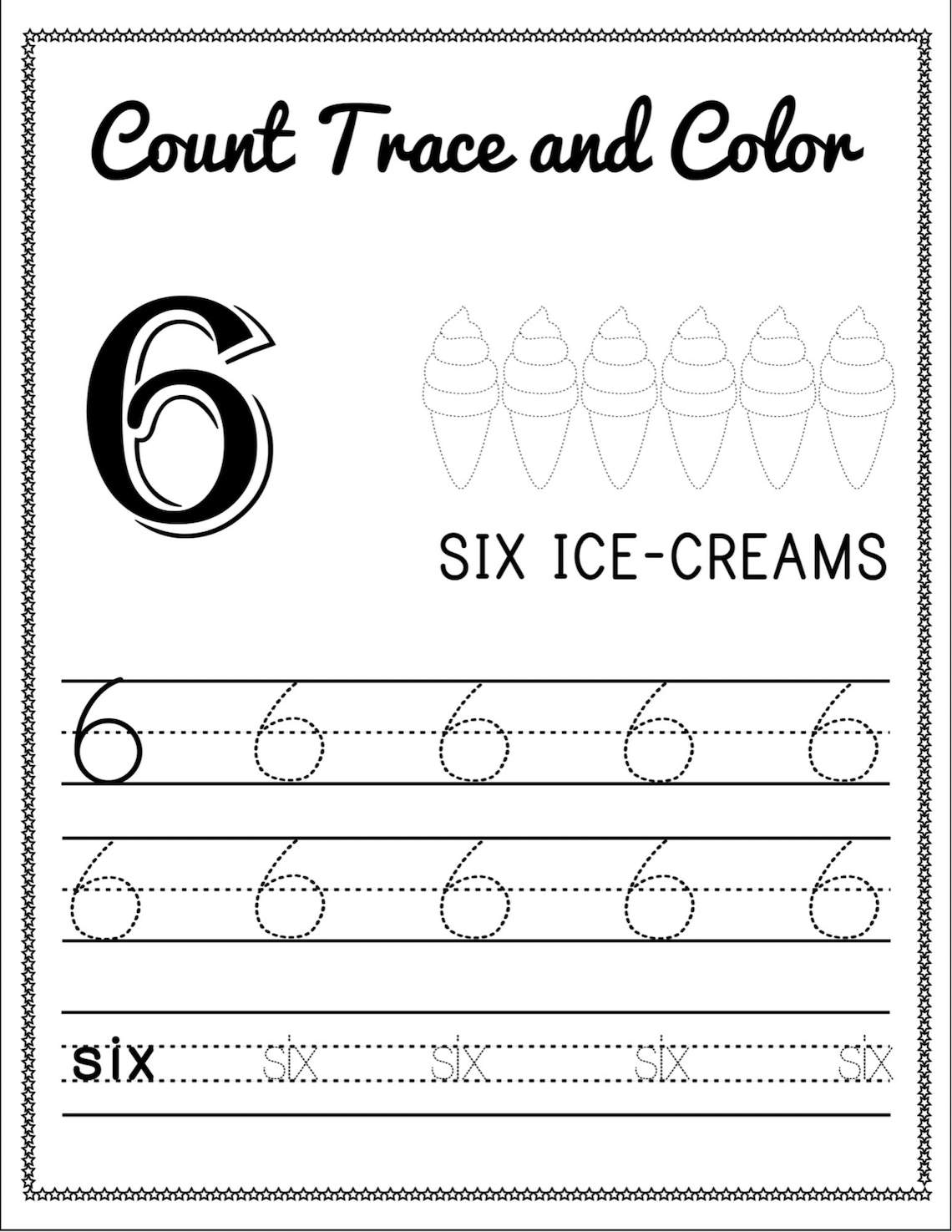 Count Trace and Color Worksheets Numbers 1-20 Great Activity for Back ...
