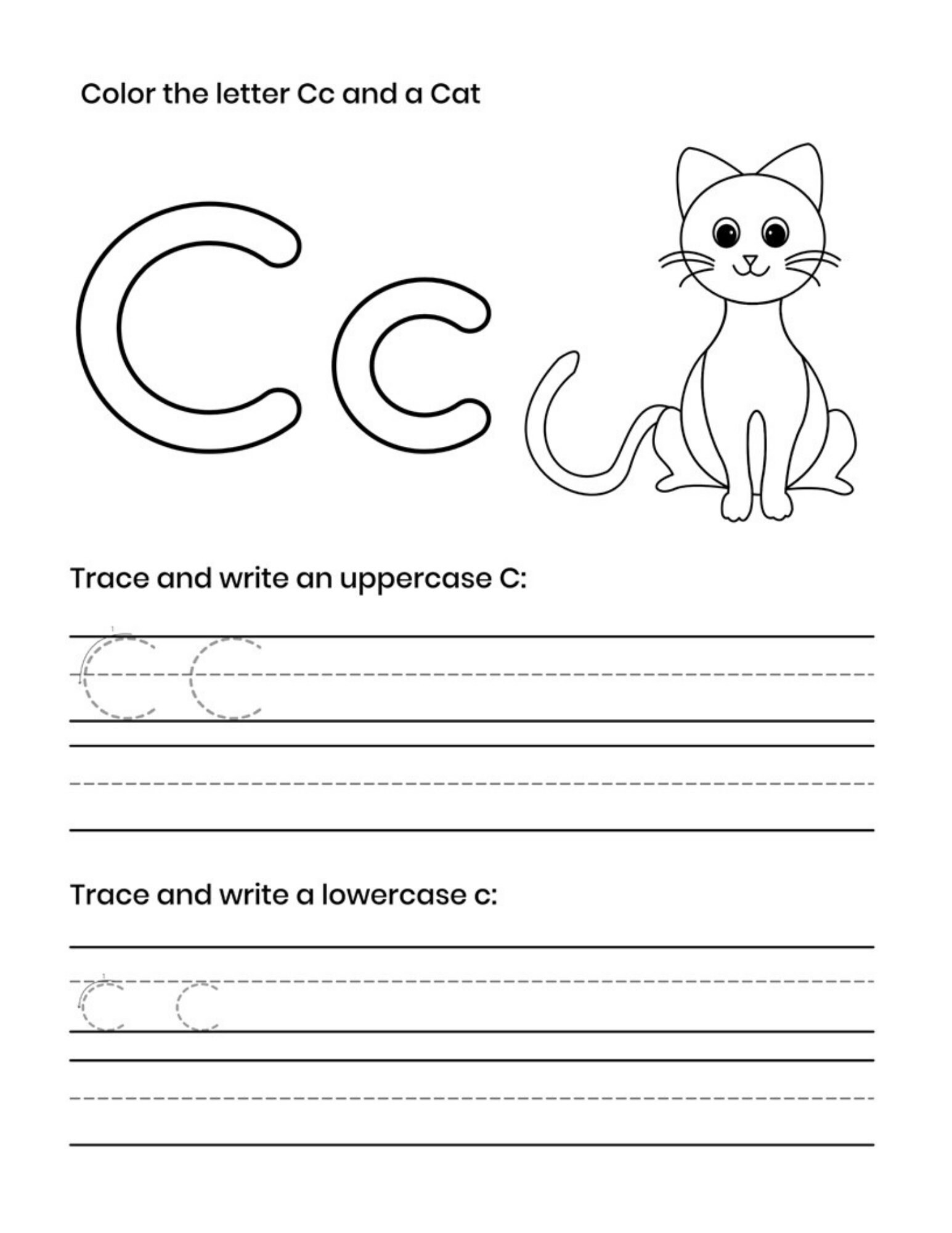 Trace Write and Color Letters A-Z Activity Sheets Fun for - Etsy