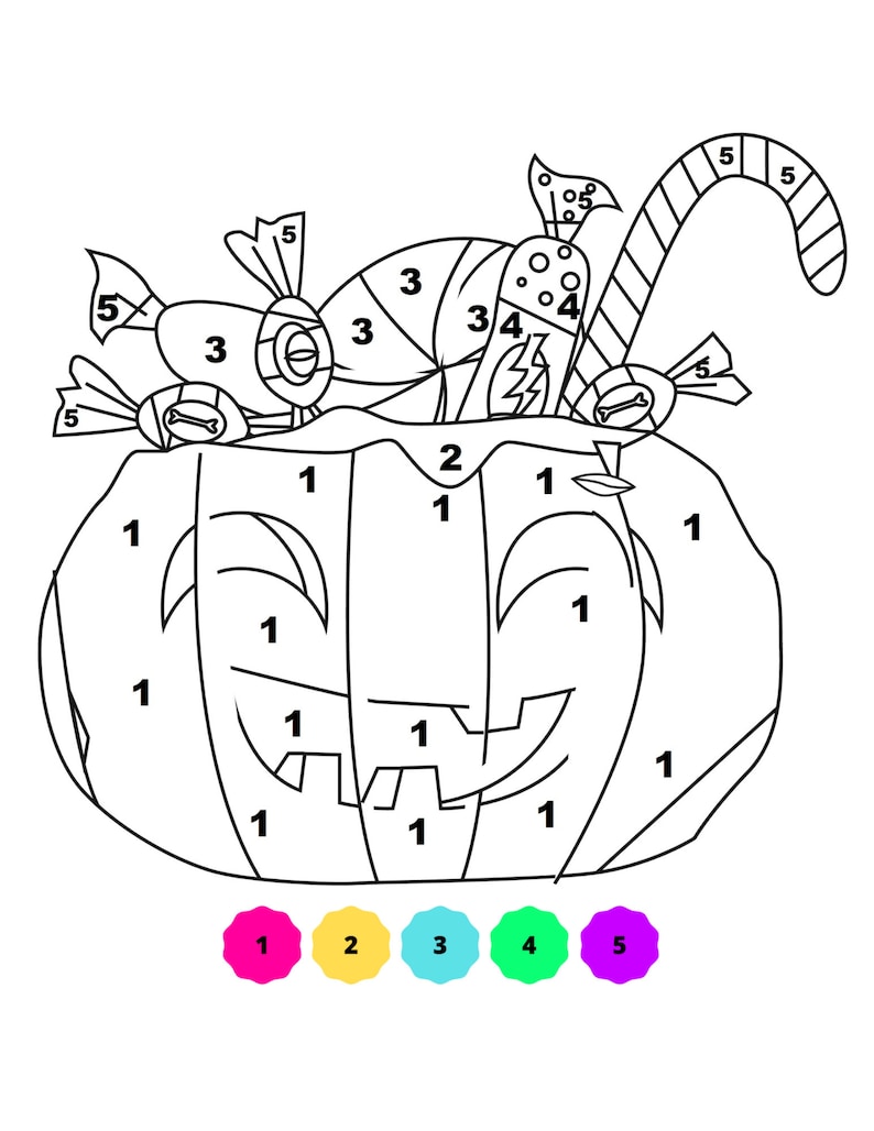 29 Halloween Themed Color by Numbers Activity - Etsy