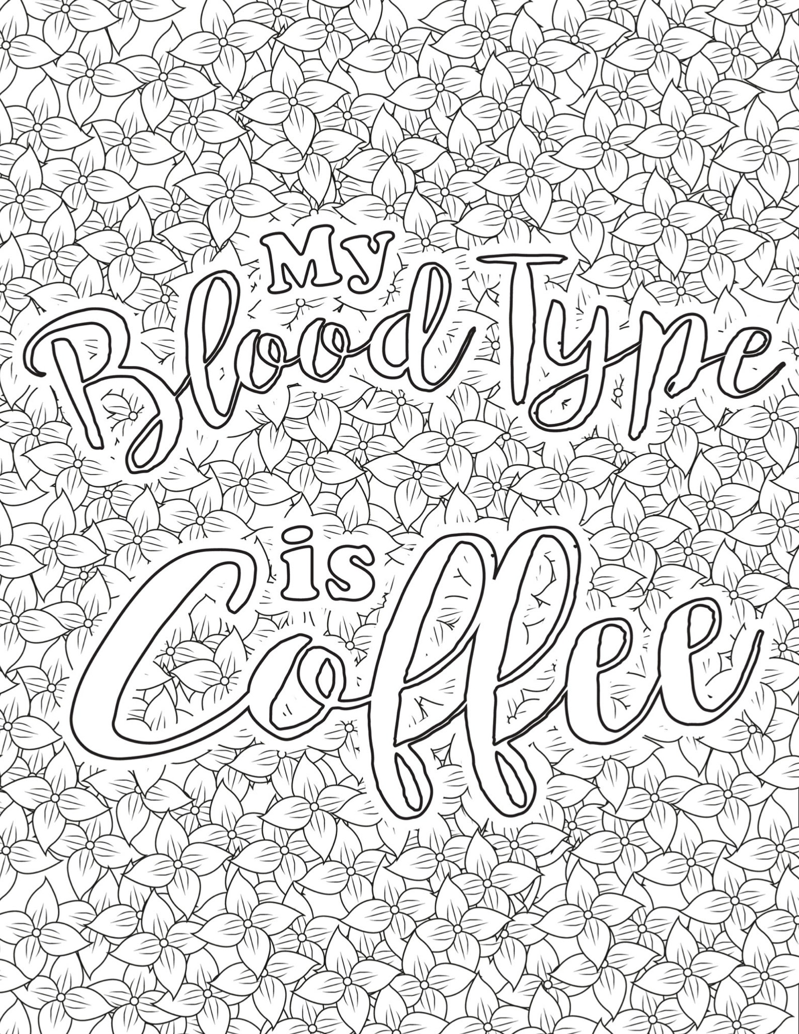 33 Pages of Coffee Themed Quotes for Coloring Fun for Adults and Coffee ...