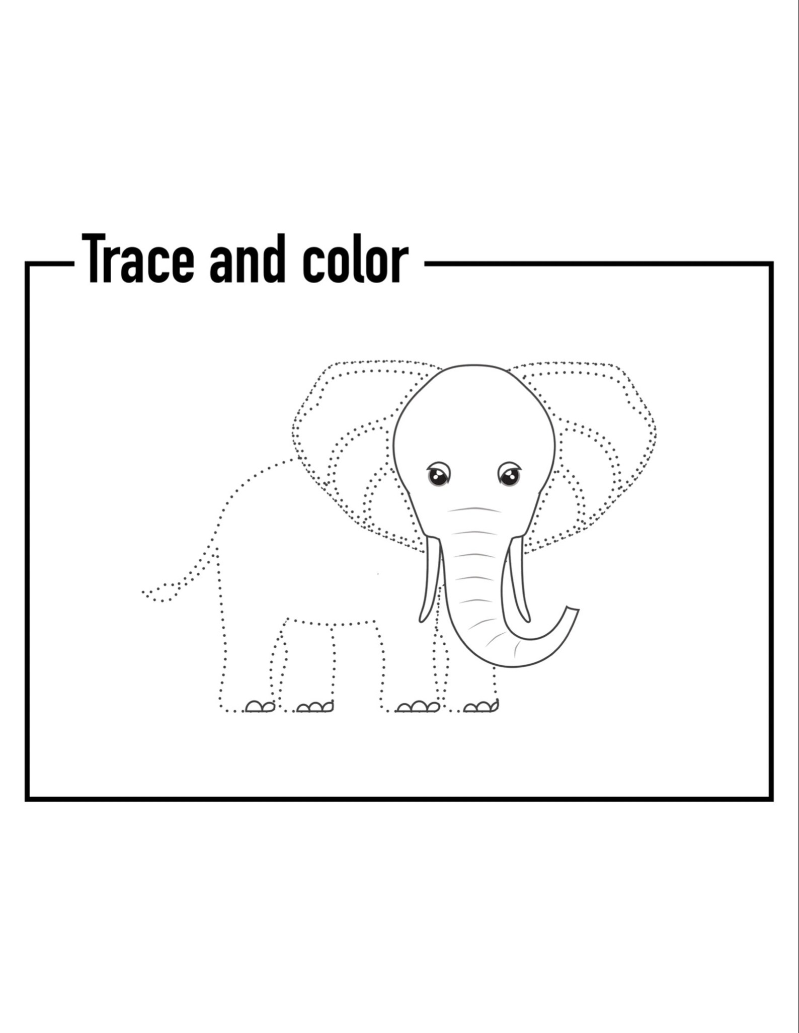 Trace and Color 36 Different Cute Animals! - Etsy