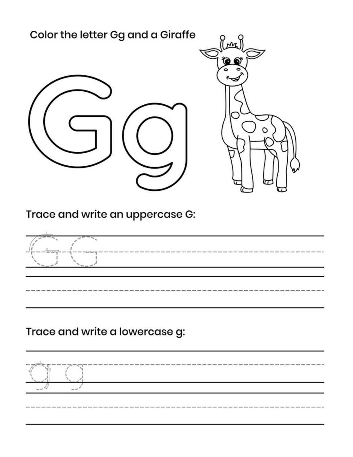 Trace Write and Color Letters A-Z Activity Sheets Fun for - Etsy