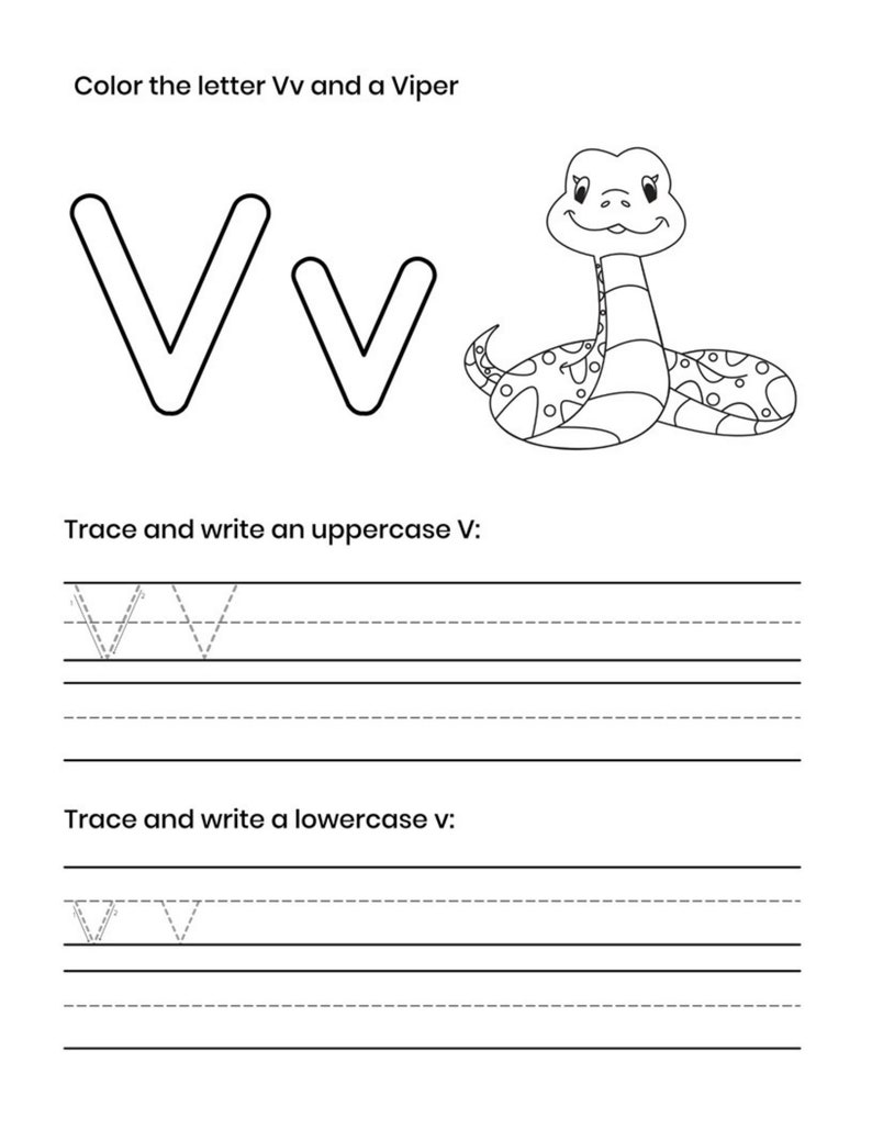 Trace Write and Color Letters A-Z Activity Sheets! Fun for Kids! - Etsy