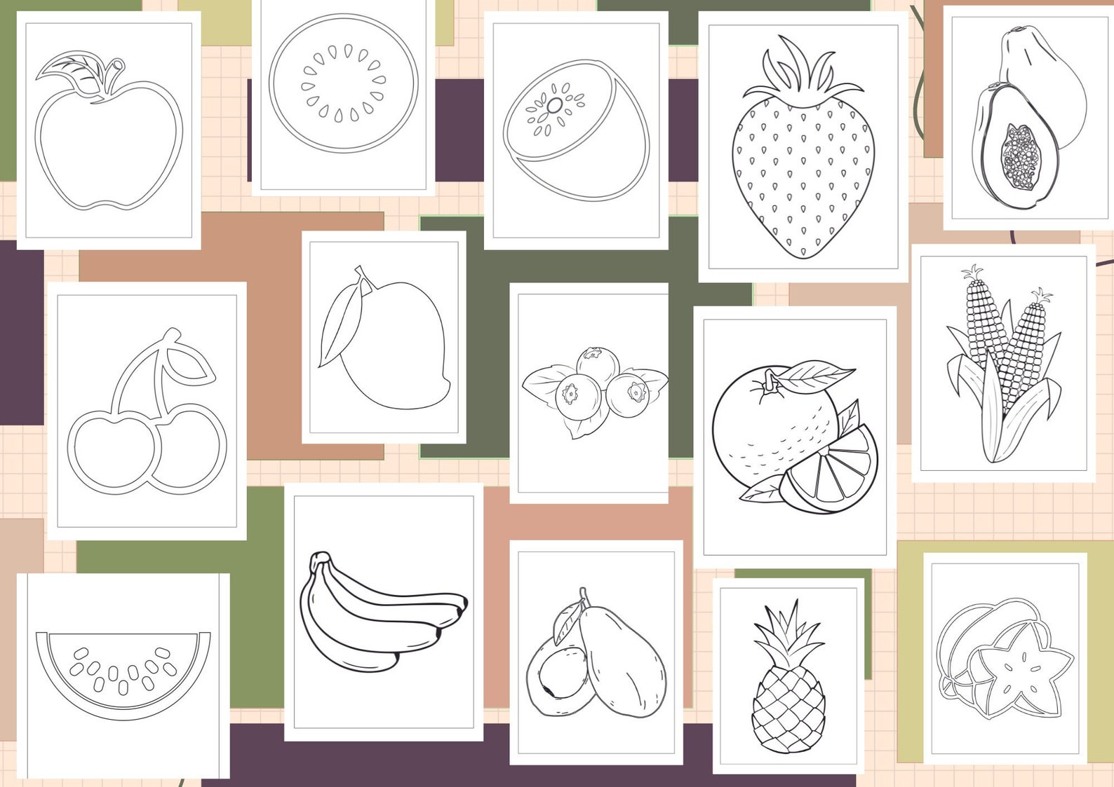 27 Pages of Different Fruits for Coloring! Great Activity for All Ages ...