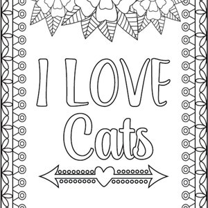Cat Related Quotes for Coloring! 15 Pages Activity! - Etsy