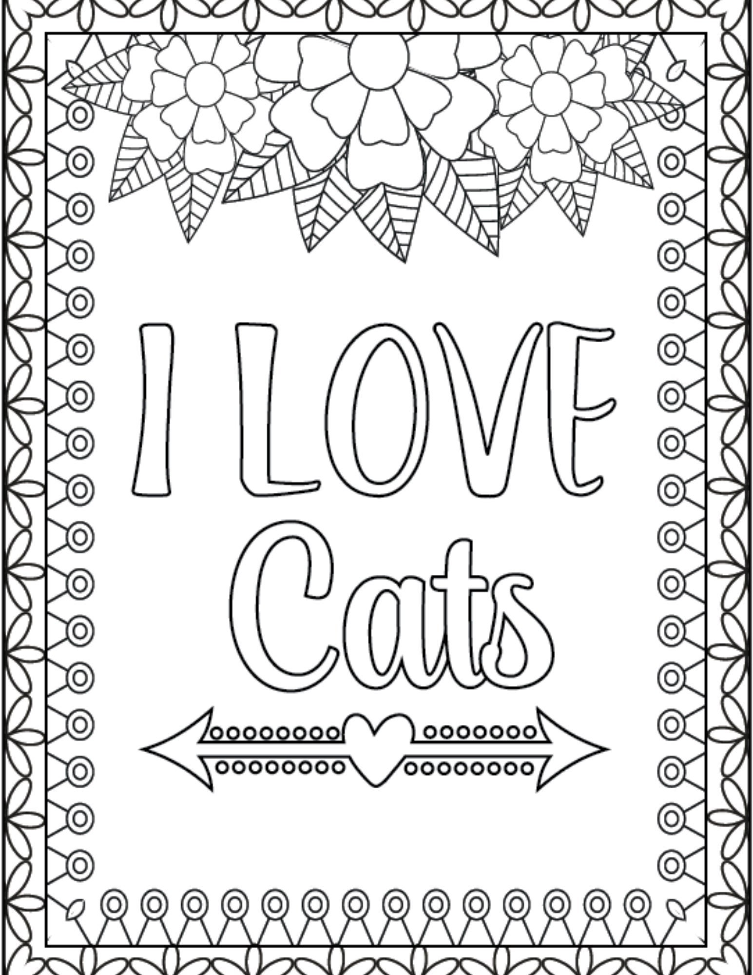Cat Related Quotes for Coloring 15 Pages Activity - Etsy