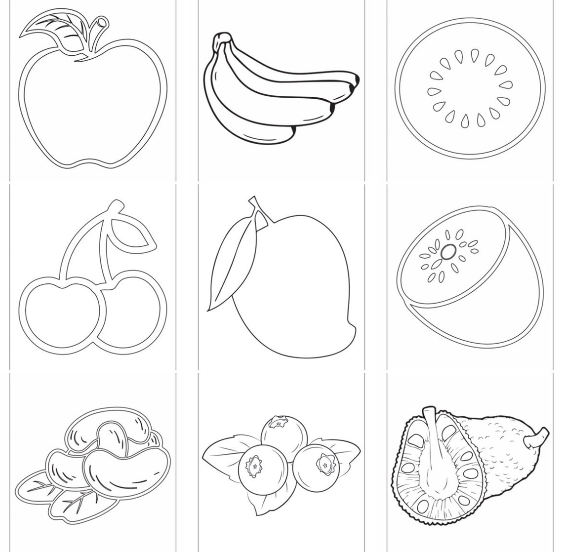 27 Pages of Different Fruits for Coloring Great Activity for - Etsy