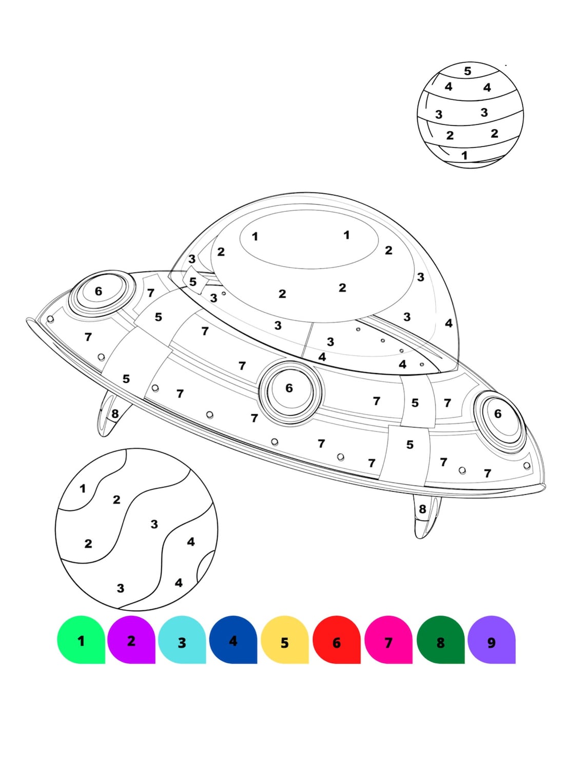 33 Pages of Space Themed Color by Numbers Worksheets! - Etsy