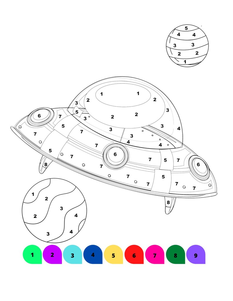 33 Pages of Space Themed Color by Numbers Worksheets! - Etsy