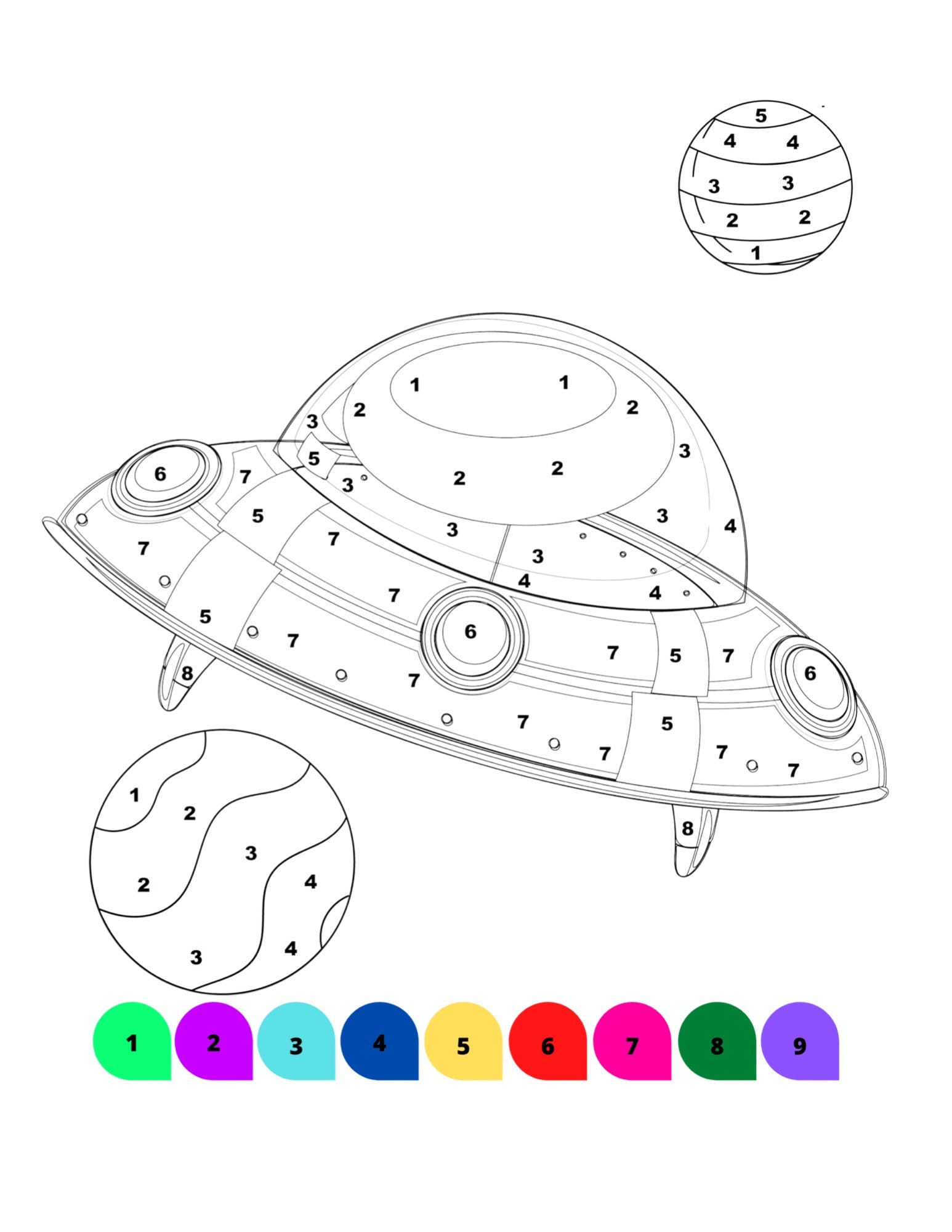 33 Pages of Space Themed Color by Numbers Worksheets! - Etsy