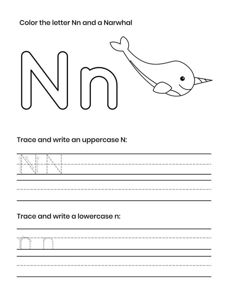 Trace Write and Color Letters A-Z Activity Sheets Fun for - Etsy