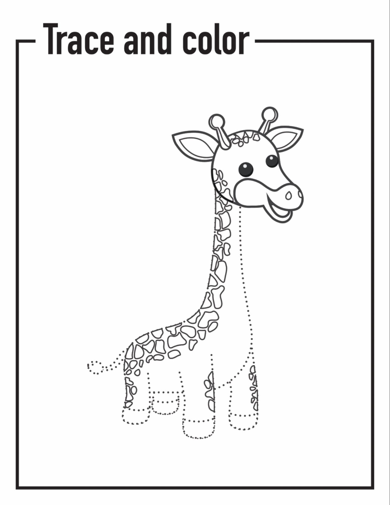 Trace and Color 36 Different Cute Animals! - Etsy