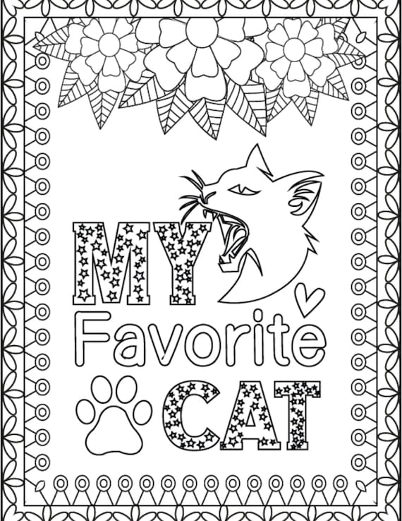 Cat Related Quotes for Coloring 15 Pages Activity - Etsy