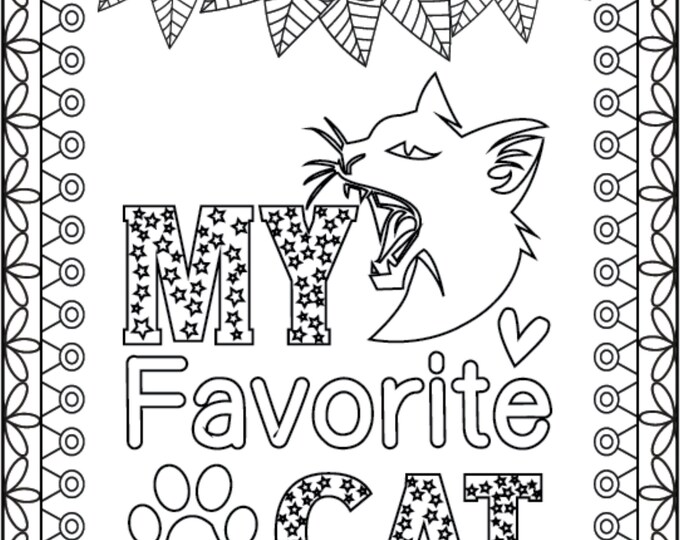 Cat Related Quotes for Coloring! 15 Pages Activity! - Etsy