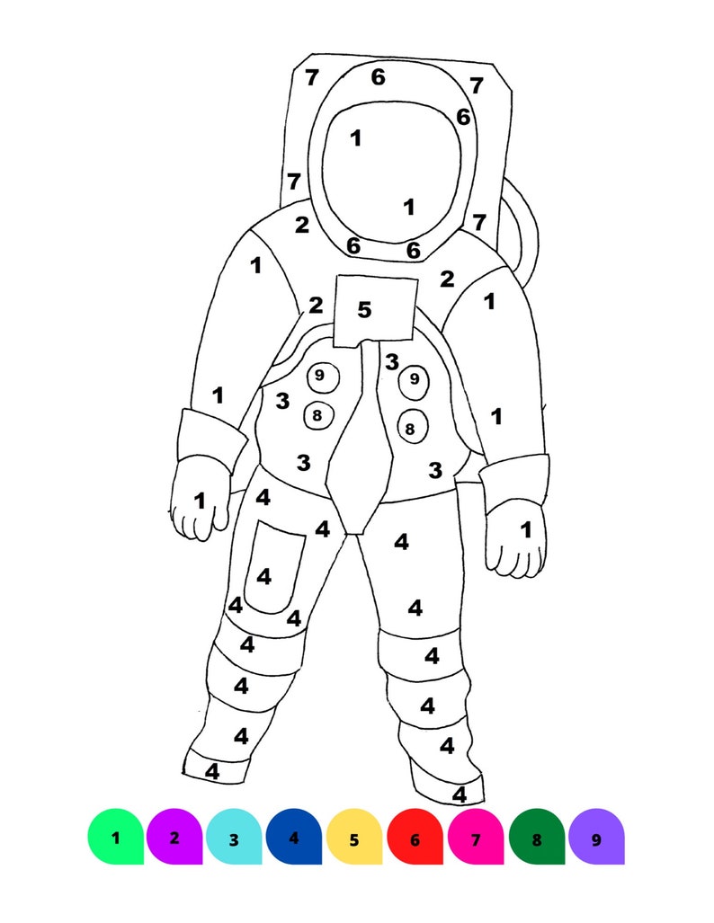 33 Pages of Space Themed Color by Numbers Worksheets! - Etsy