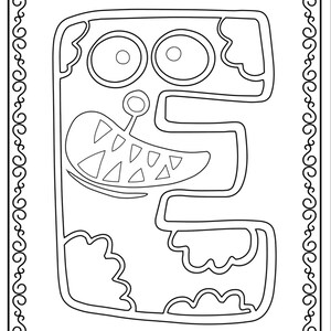 Monster Themed Alphabet A-Z Coloring Pages! - Etsy