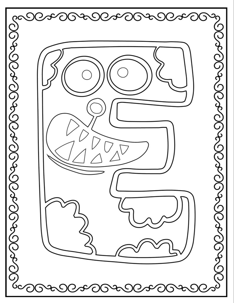 Monster Themed Alphabet A-Z Coloring Pages! - Etsy