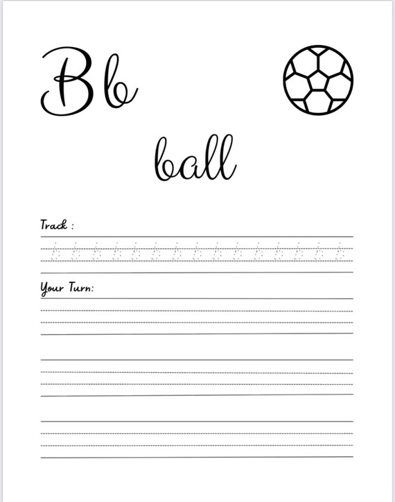 81 Pages of Cursive Handwriting Practice Worksheets A-Z Lower - Etsy