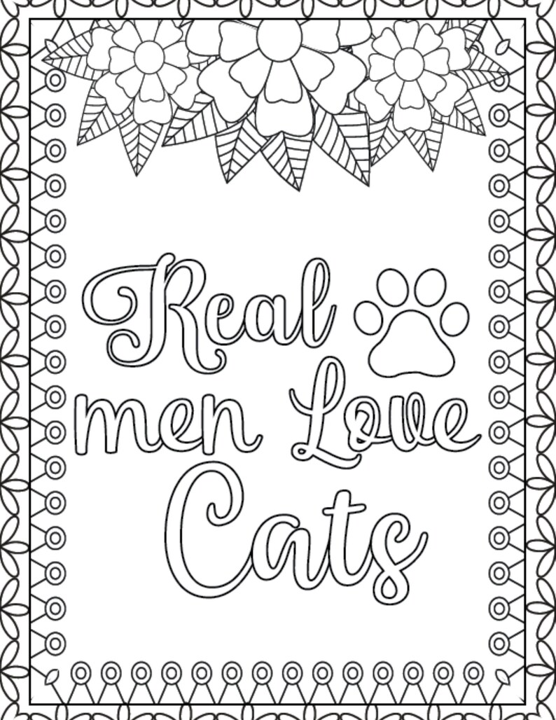 Cat Related Quotes for Coloring 15 Pages Activity - Etsy