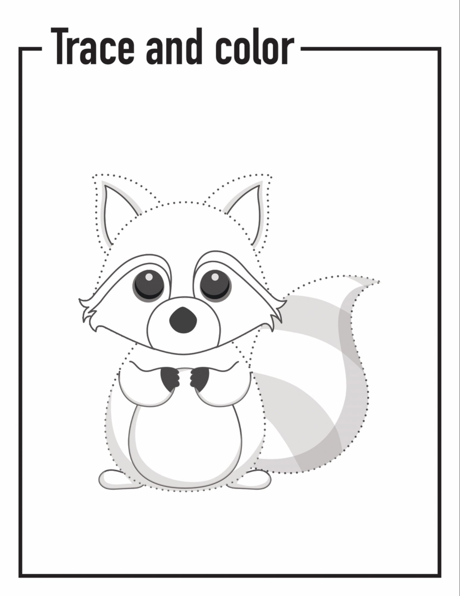 Trace and Color 36 Different Cute Animals! - Etsy