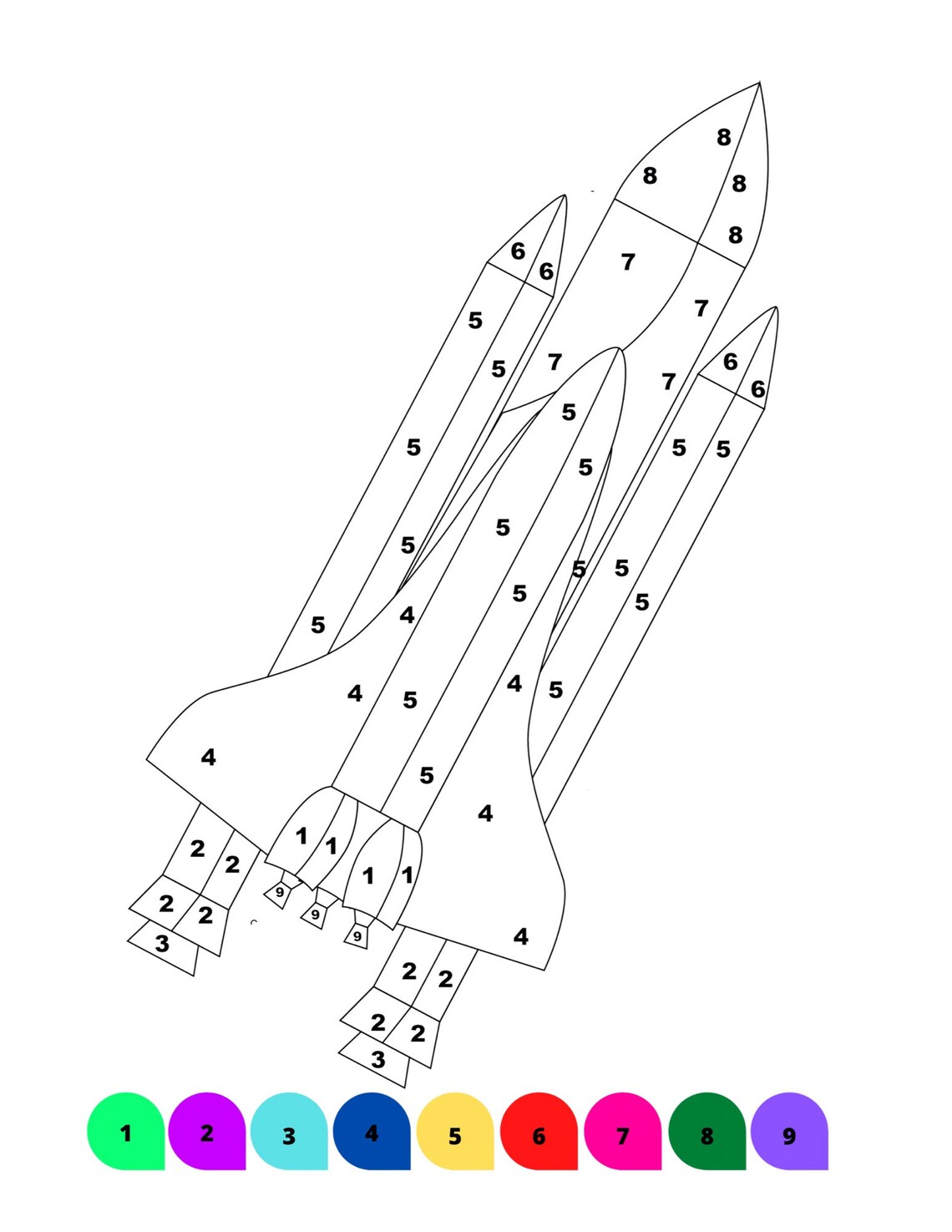 33 Pages of Space Themed Color by Numbers Worksheets! - Etsy