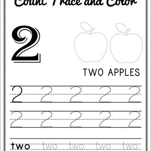 Count Trace and Color Worksheets Numbers 1-20! Great Activity for Back ...