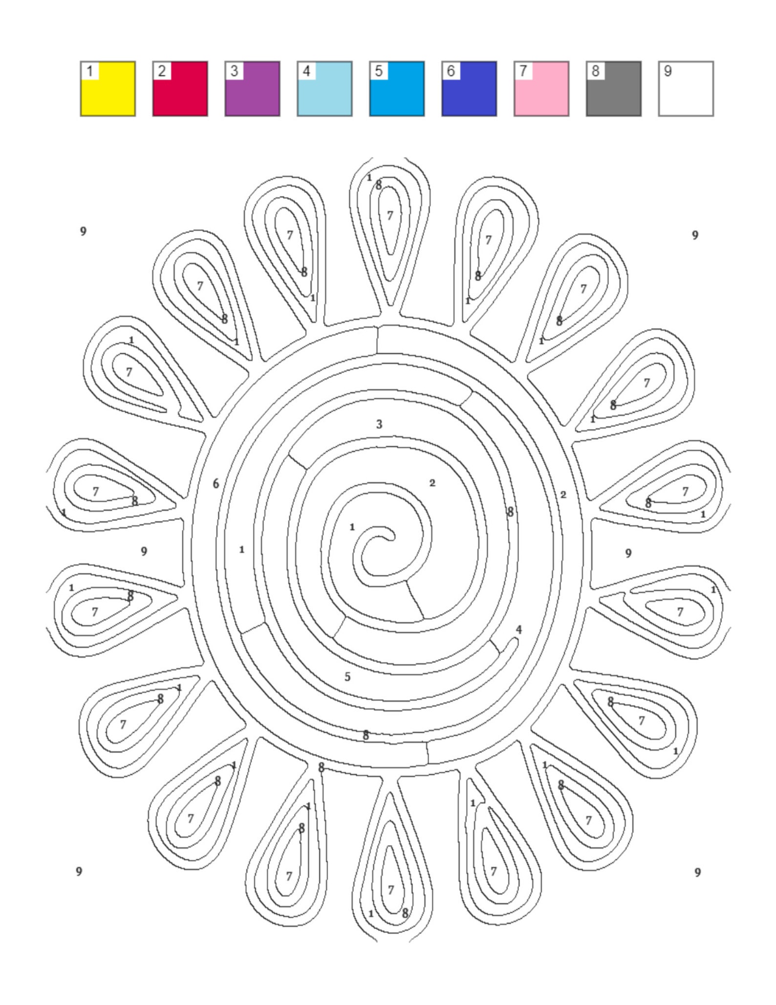 Color by Numbers Flower Worksheets - Etsy