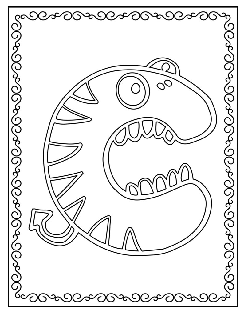 Monster Themed Alphabet A-Z Coloring Pages! - Etsy