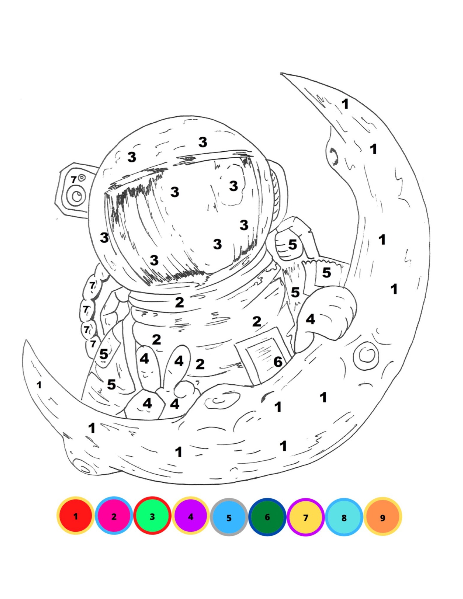 33 Pages of Space Themed Color by Numbers Worksheets! - Etsy