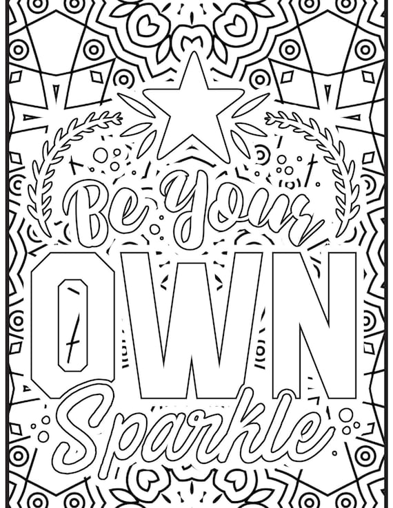 33 Pages of Fun Inspirational Quotes for Coloring Great - Etsy