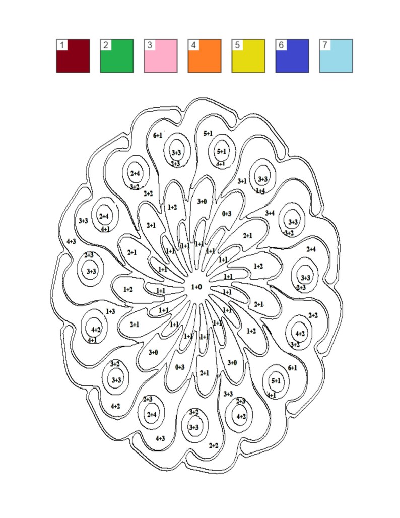 Color by Numbers Flower Worksheets - Etsy