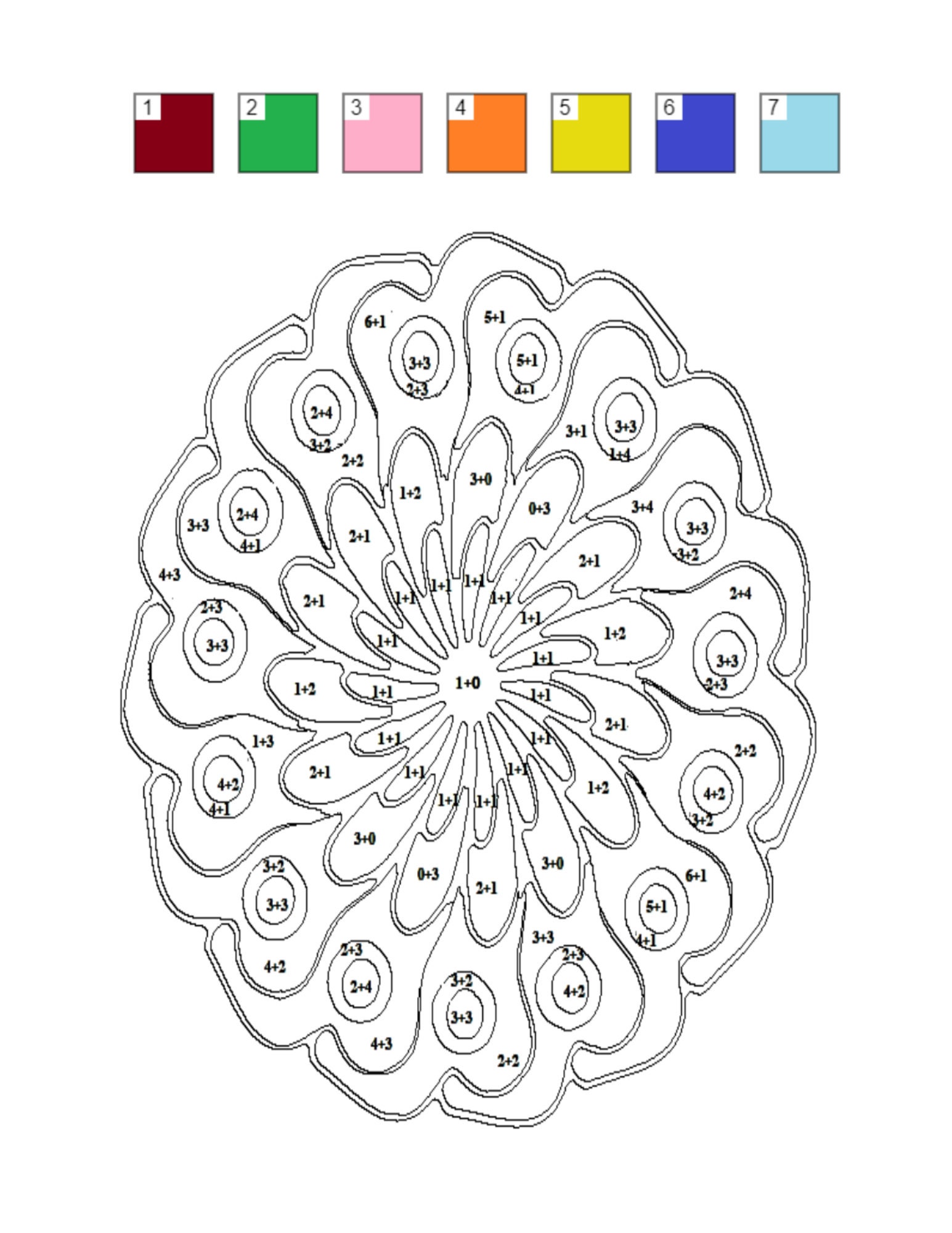 Color by Numbers Flower Worksheets - Etsy