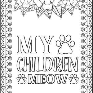 Cat Related Quotes for Coloring! 15 Pages Activity! - Etsy