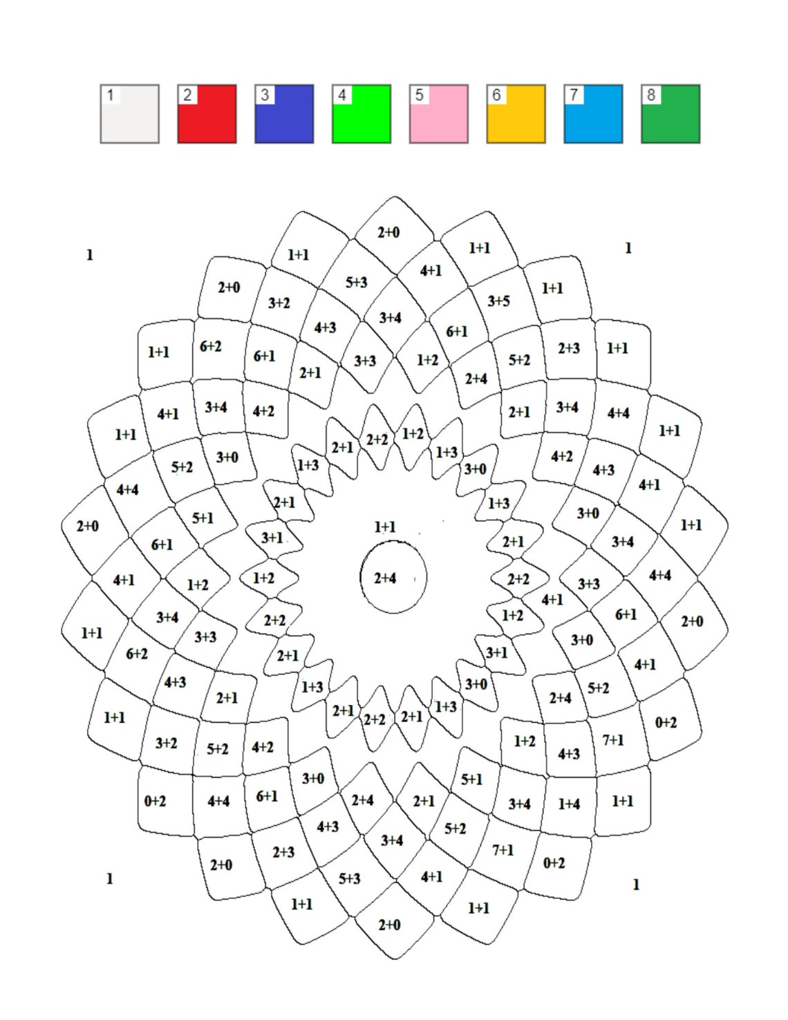 Color by Numbers Flower Worksheets - Etsy