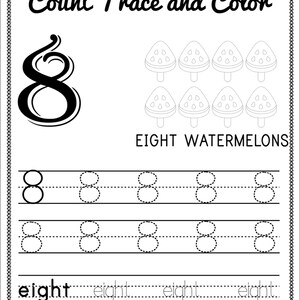 Count Trace and Color Worksheets Numbers 1-20! Great Activity for Back ...
