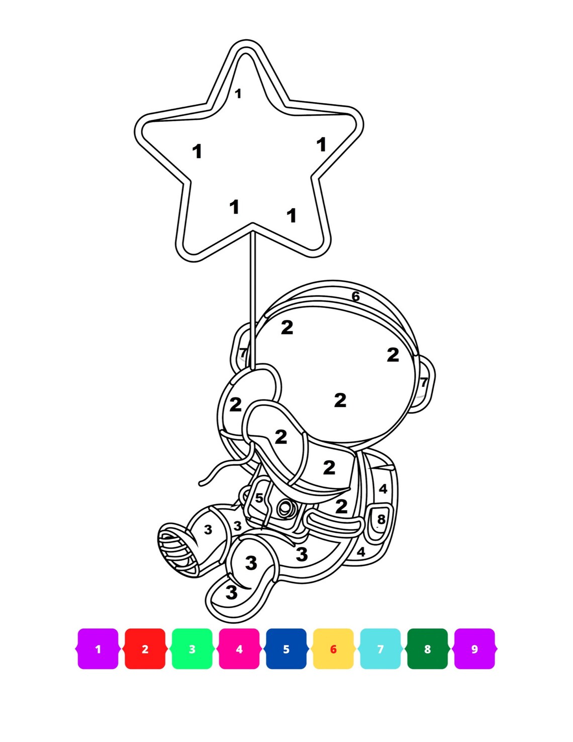 33 Pages of Space Themed Color by Numbers Worksheets! - Etsy