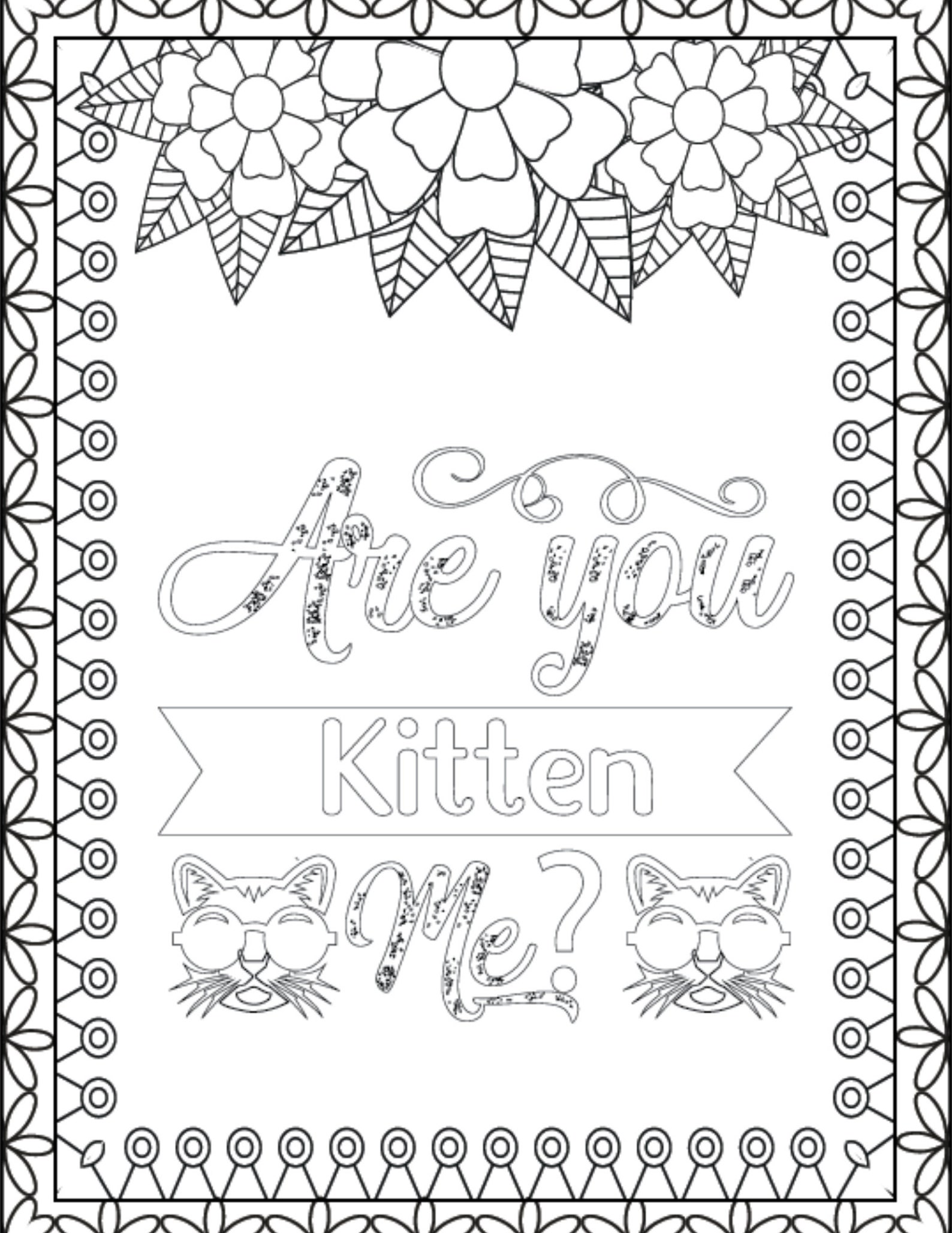 Cat Related Quotes for Coloring! 15 Pages Activity! - Etsy