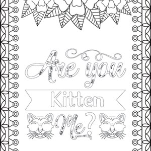Cat Related Quotes for Coloring! 15 Pages Activity! - Etsy