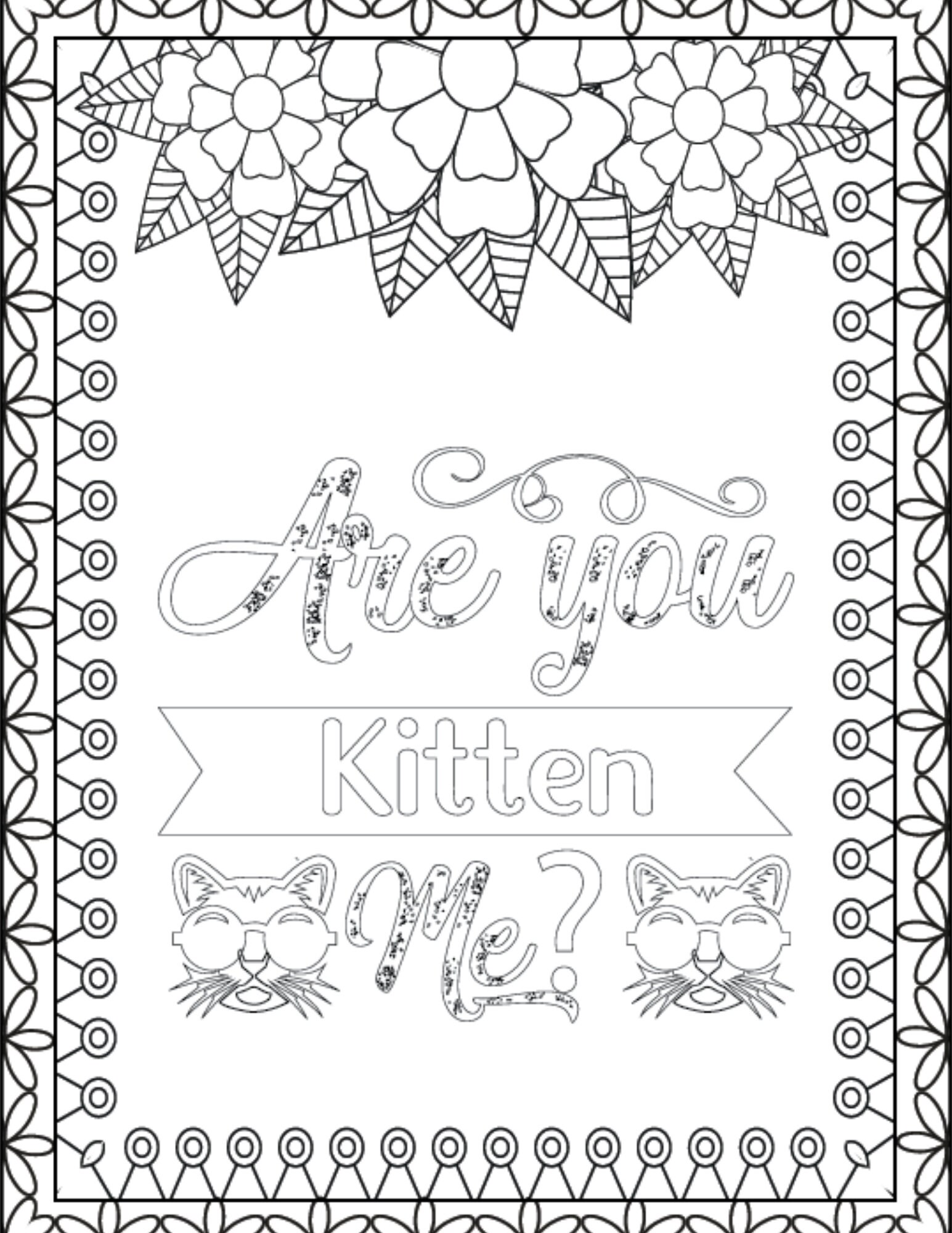 Cat Related Quotes for Coloring 15 Pages Activity - Etsy