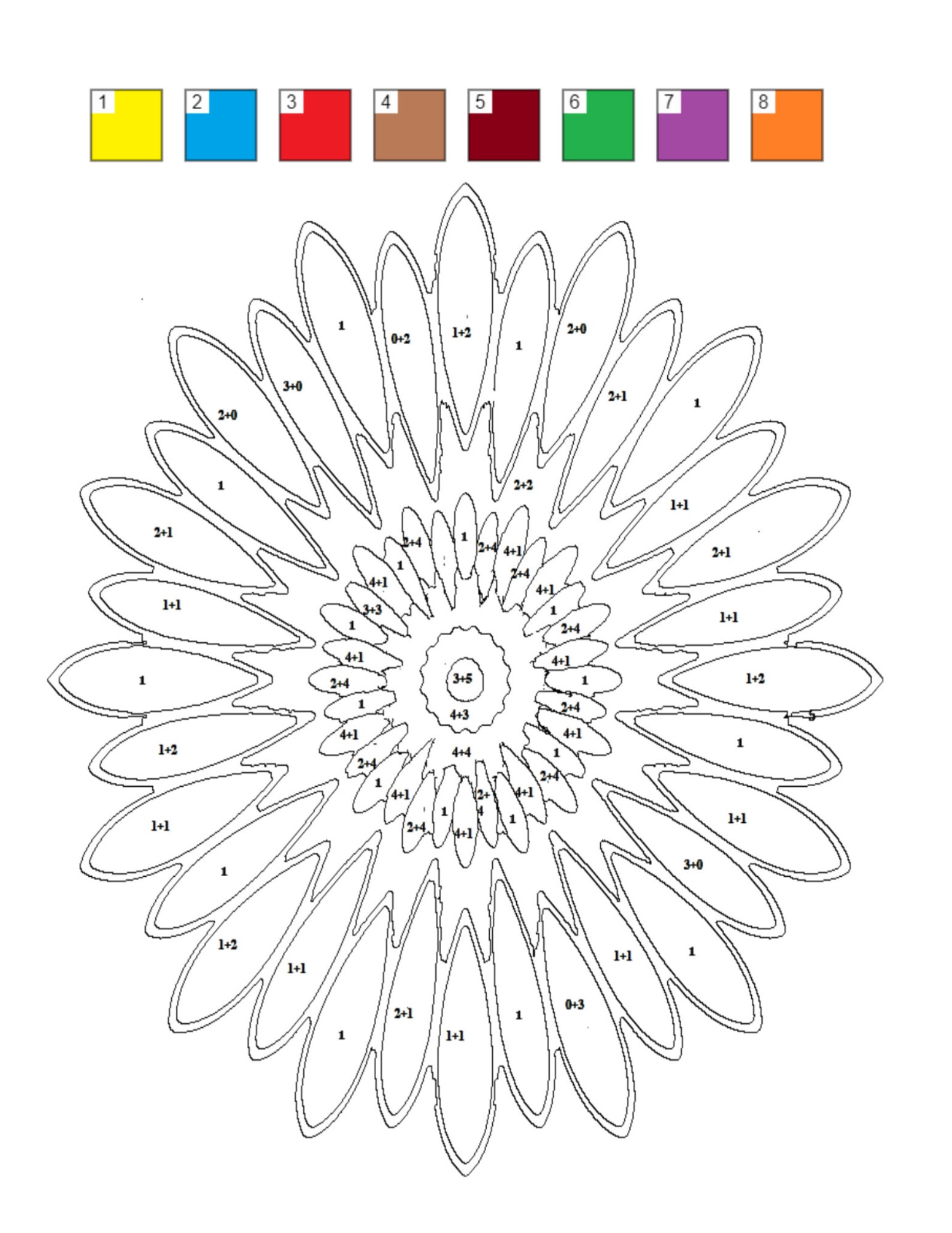 Color by Numbers Flower Worksheets - Etsy