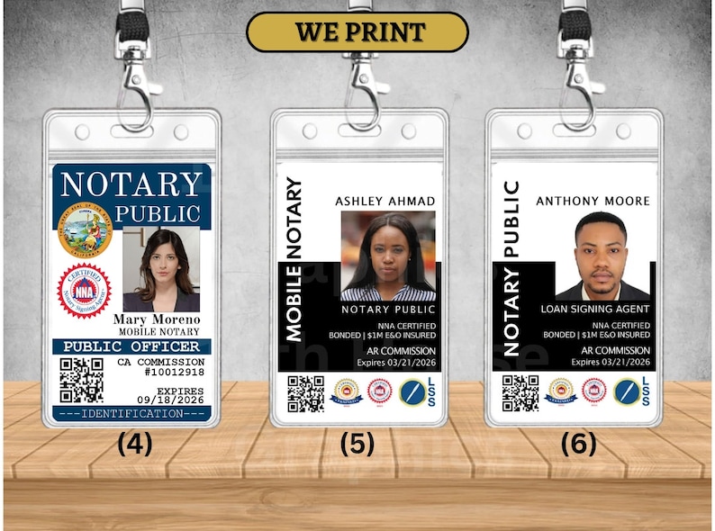 WE PRINT Notary Public ID Badge | Mobile Notary Identification Card ...