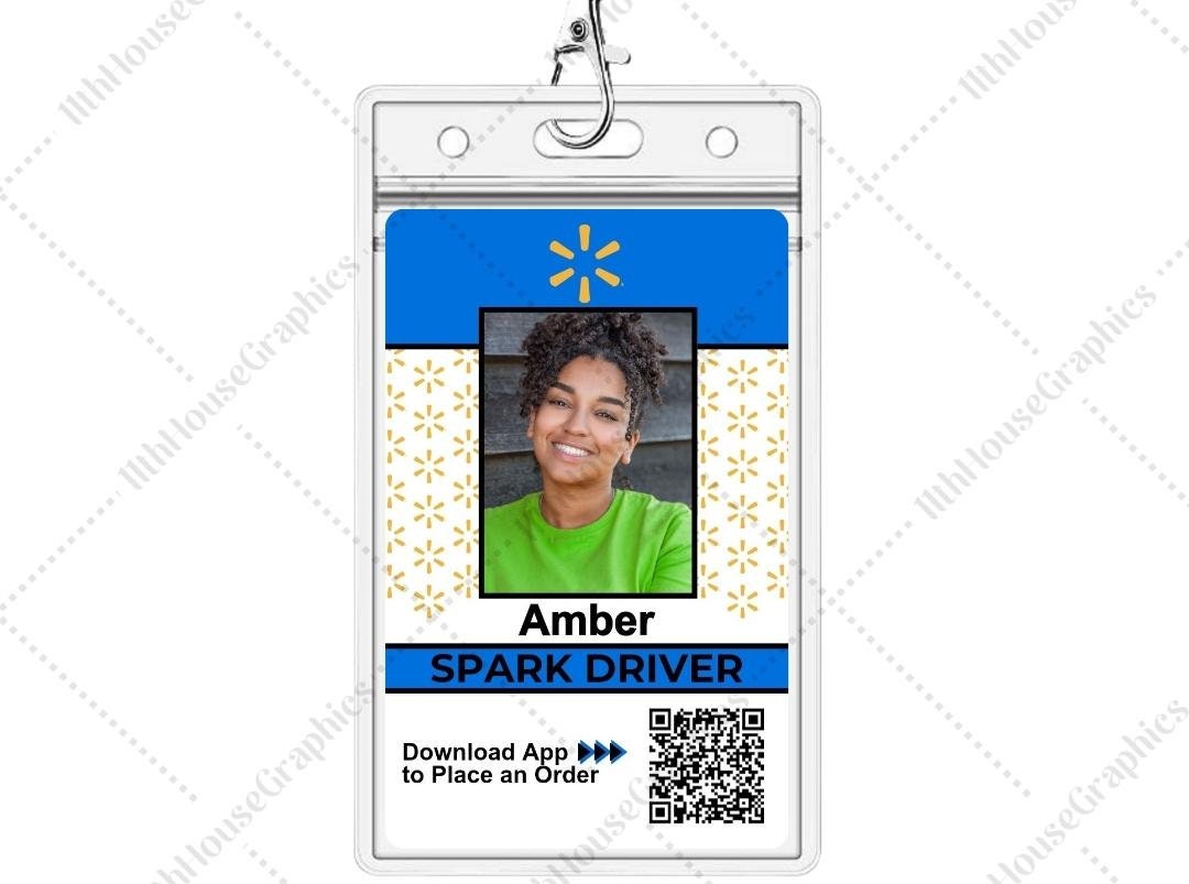 PRINTED Spark ID Badge | Delivery Driver Card | Gig Worker Custom Badge ...