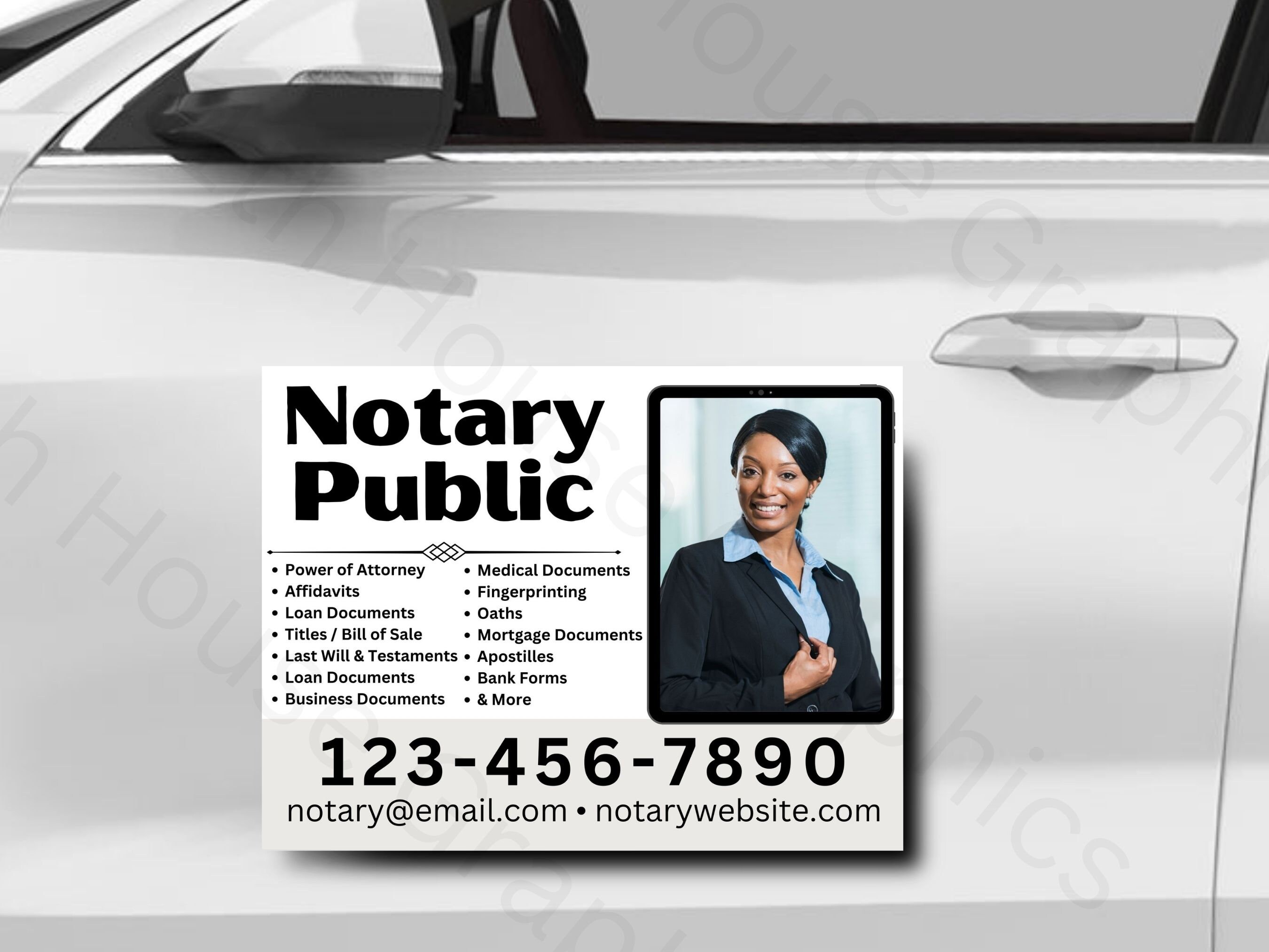 Notary Public Car Magnet - 2 Pack Custom | Mobile Notary | Loan Signing ...