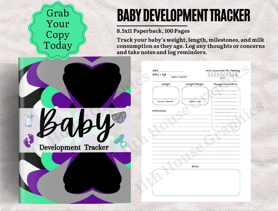 Baby Development Tracker Notebook | Milestone Journal | Newborn Log ...