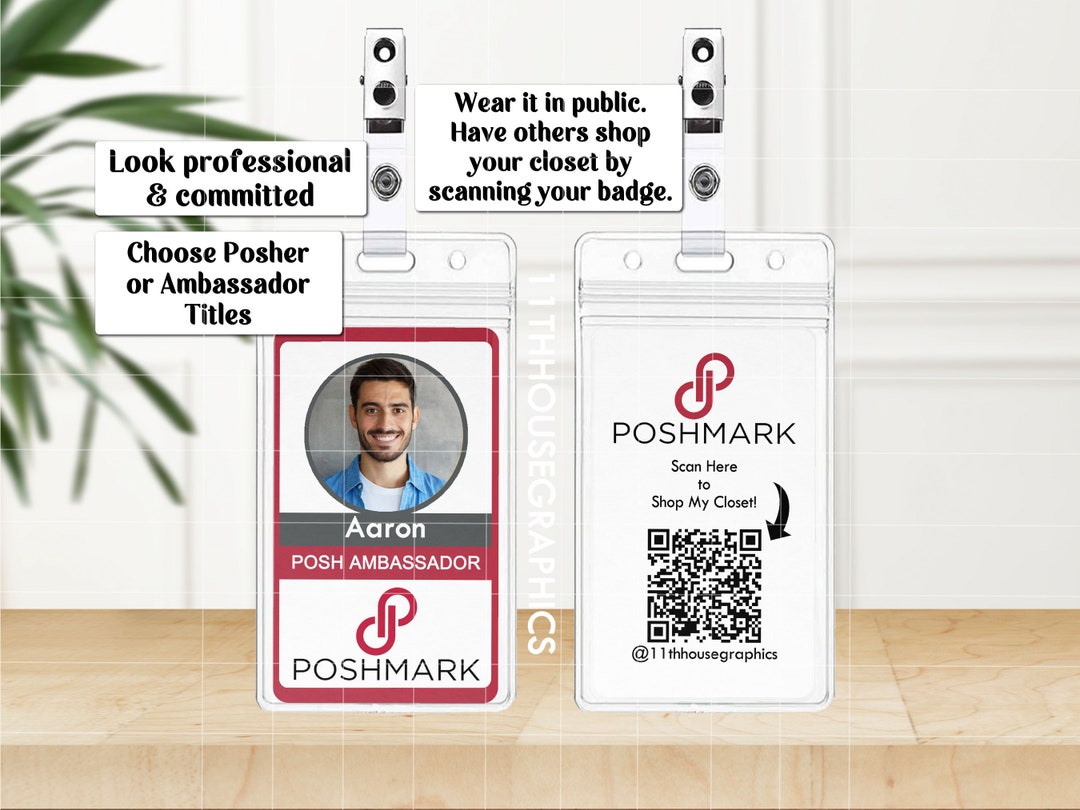 Poshmark ID Card Custom Badges | Posher Ambassador | Shop My Closet ...