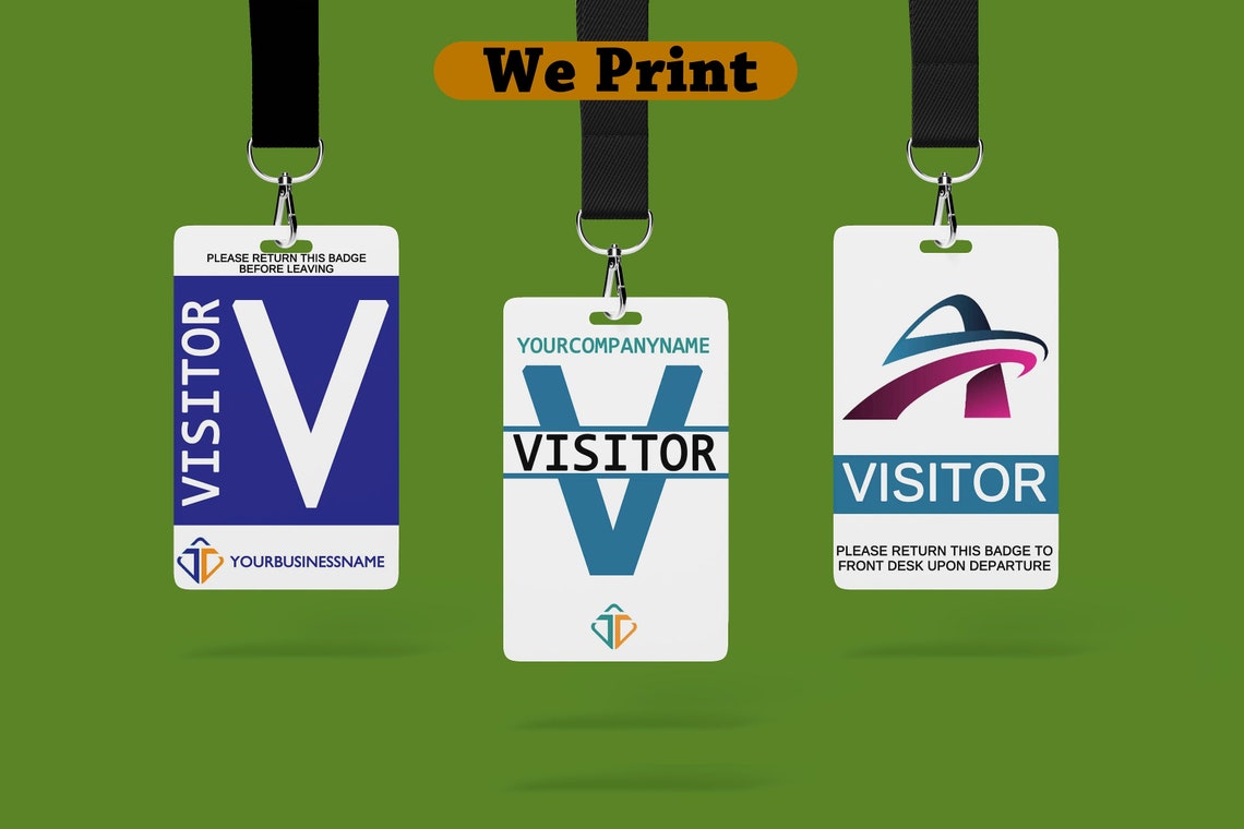 WE PRINT & DESIGN Visitor Identification Cards | Badges | Custom ...
