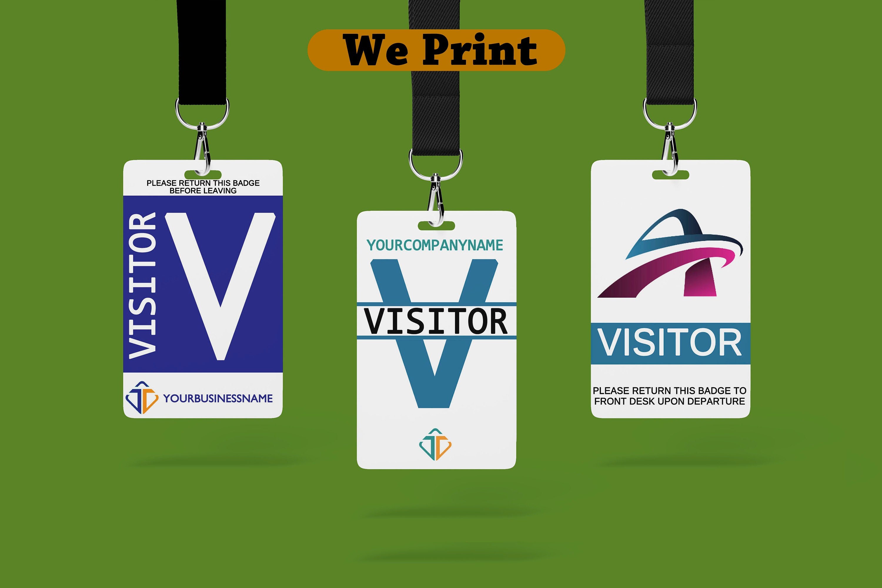 WE PRINT & DESIGN Visitor Identification Cards | Badges | Custom ...